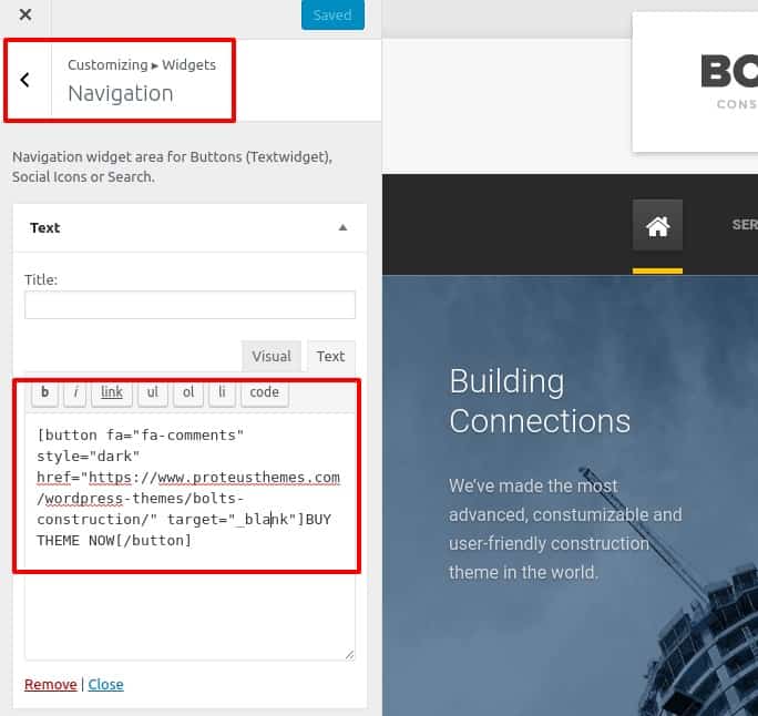 How to configure a Call to Action (CTA) button in the header of a theme ...