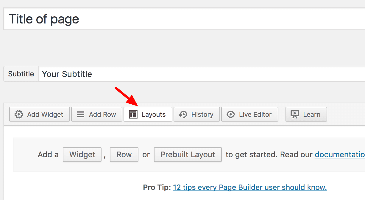 How to duplicate page layouts created in Page Builder